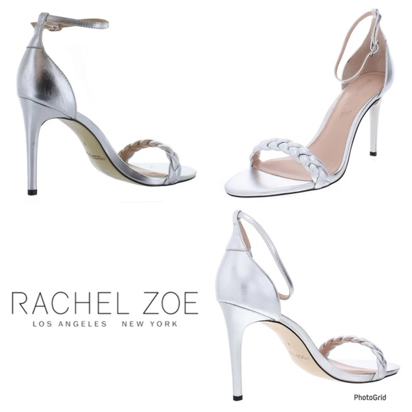Rachel Zoe | Shoes | Rachel Zoe 75 Metallic Nappa Silver Ella Heeled ...